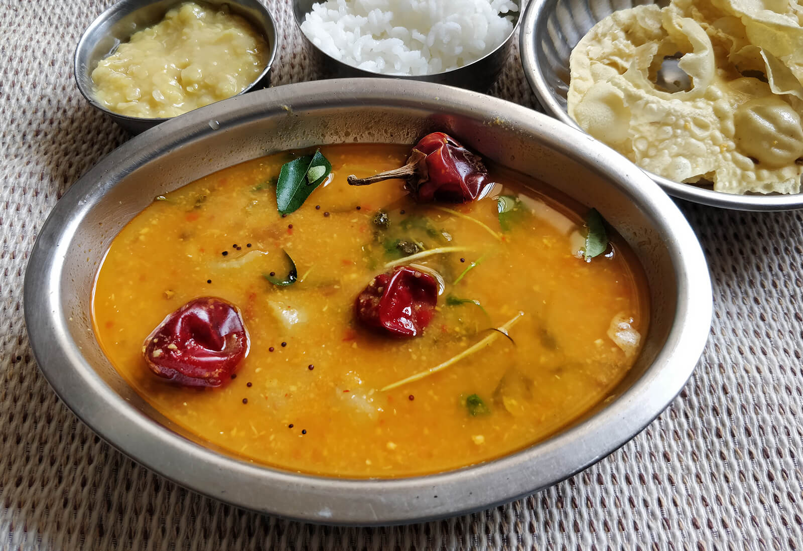 Araichuvitta Sambhar (Sambhar with Ground Coconut and Other Spices ...
